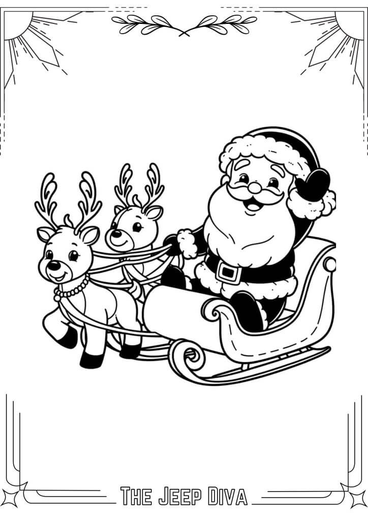 72 Santa Coloring Pages Collection (Free PDF Printables) – The Jeep Diva